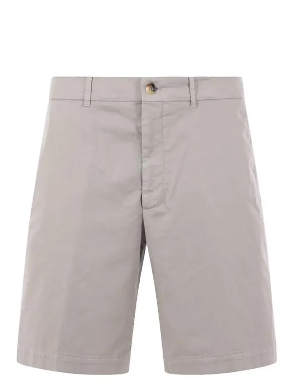 Brunello Cucinelli Cotton Gabardine Shorts - Brown