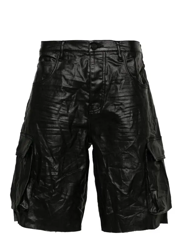 PURPLE BRAND Wide Leg Cargo Shorts - Black