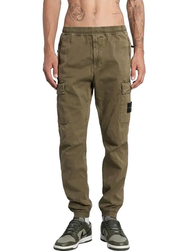 Stone Island Cotton Cargo Pants - Green