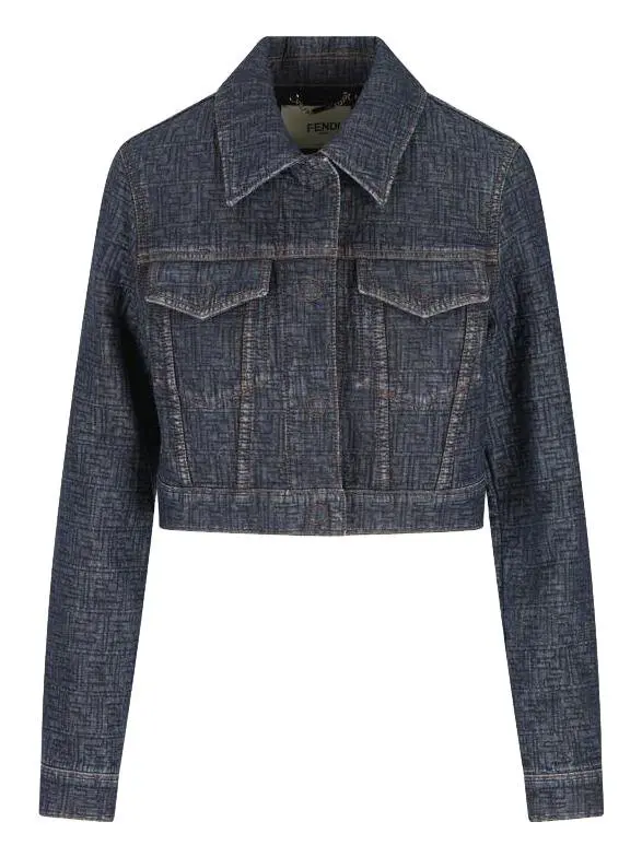 Fendi Denim Padded Jacket - Blueberry-26