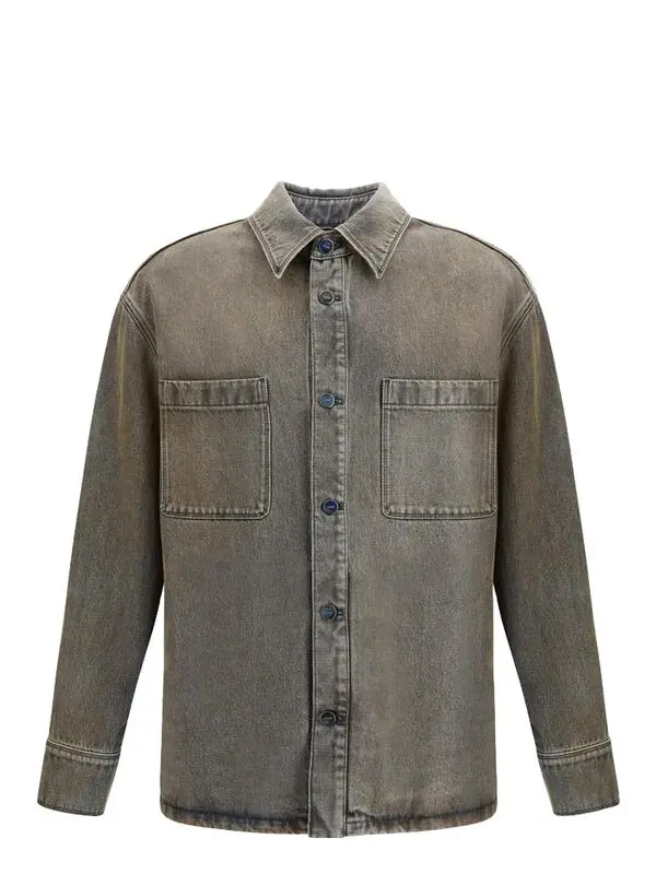 Fendi Overdyed Denim Shirt - Grey