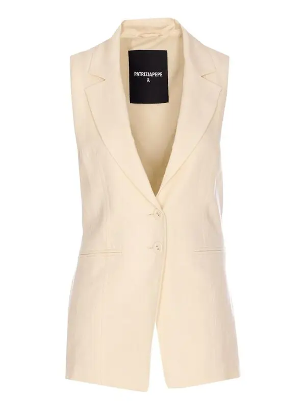 Patrizia Pepe Vest With Frontal Buttons Closure - White