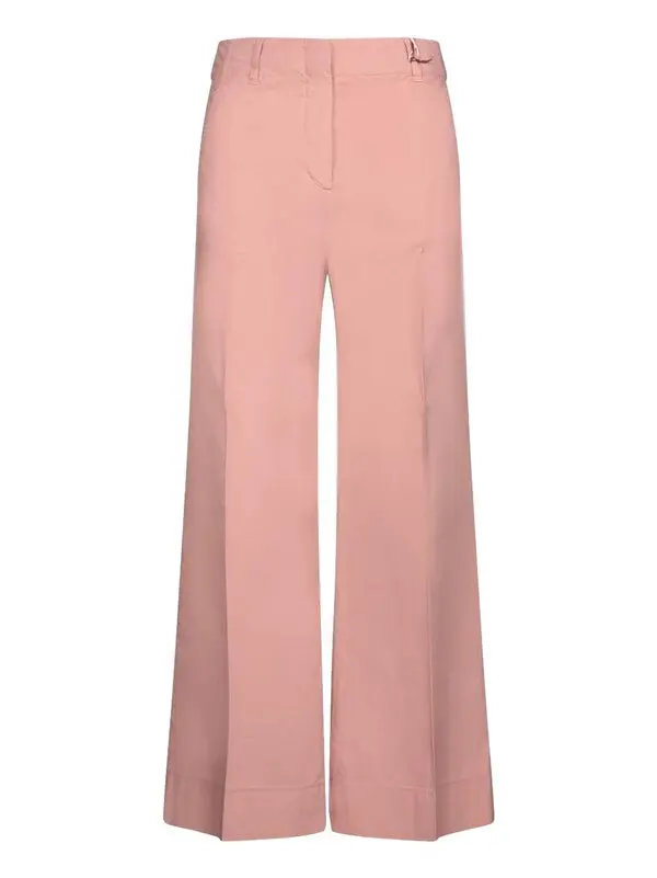 Incotex High-waisted Wide-leg Cotton Poplin Trousers - Pink