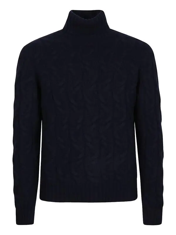 DRUMOHR Turtleneck Cashmere Sweater - Blue