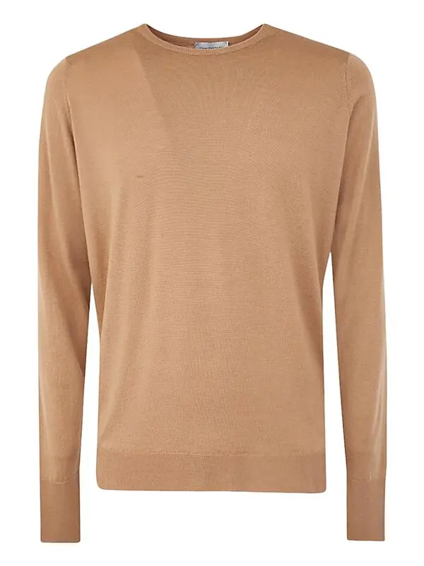 John Smedley Marcus Long Sleeve Crew Neck Pullover - Brown