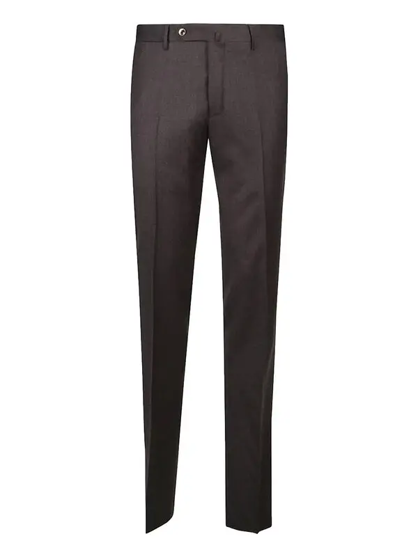 PT TORINO Slim Flat Front Pants - Brown