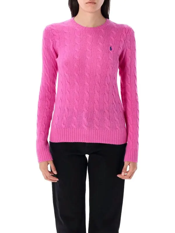 Polo Ralph Lauren Wool And Cashmere Cable Knit Sweater - Pink Lace