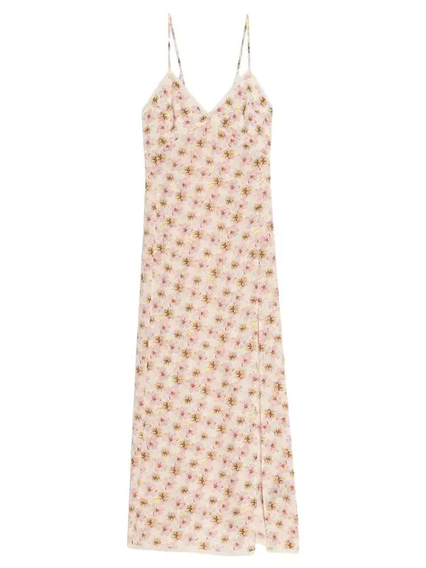 Zadig&Voltaire Floral Lace Trim V-neck Dress - Neutrals/pink