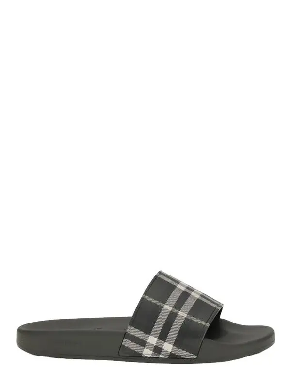 Burberry Rubber Check Slides - Green