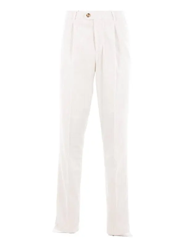 Brunello Cucinelli Cotton Corduroy Trousers - English White