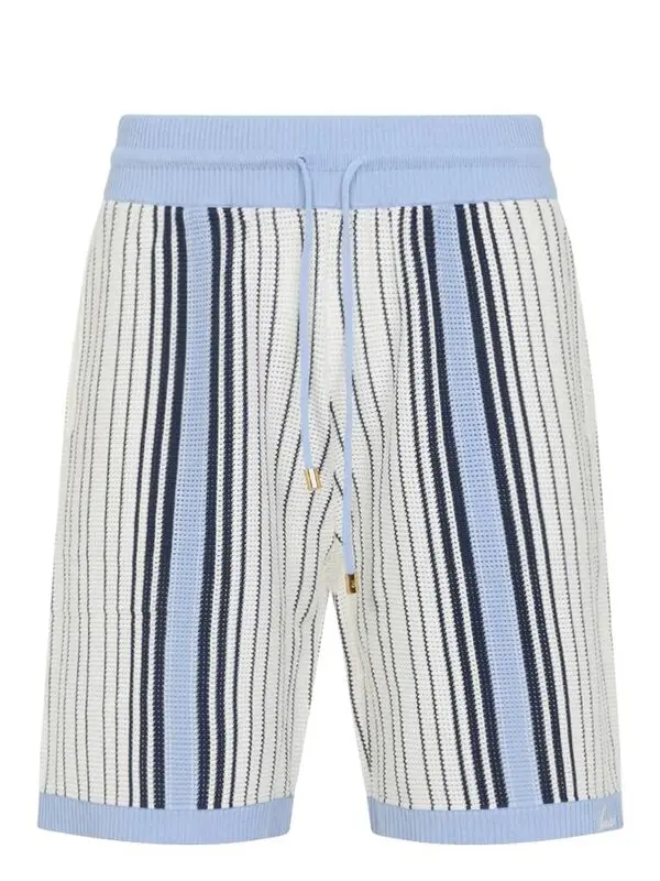 Amiri Stripe Pattern Shorts - Blue