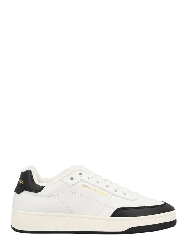Saint Laurent Sl/61 Leather Sneakers - Blanc Optique/black