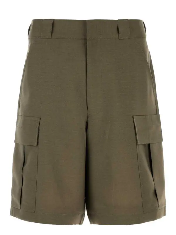 Prada Mohair-blend Bermuda Shorts - Green