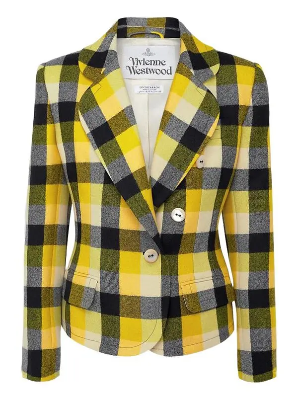 VIVIENNE WESTWOOD Checked Double-breasted Jacket - Yellow/black