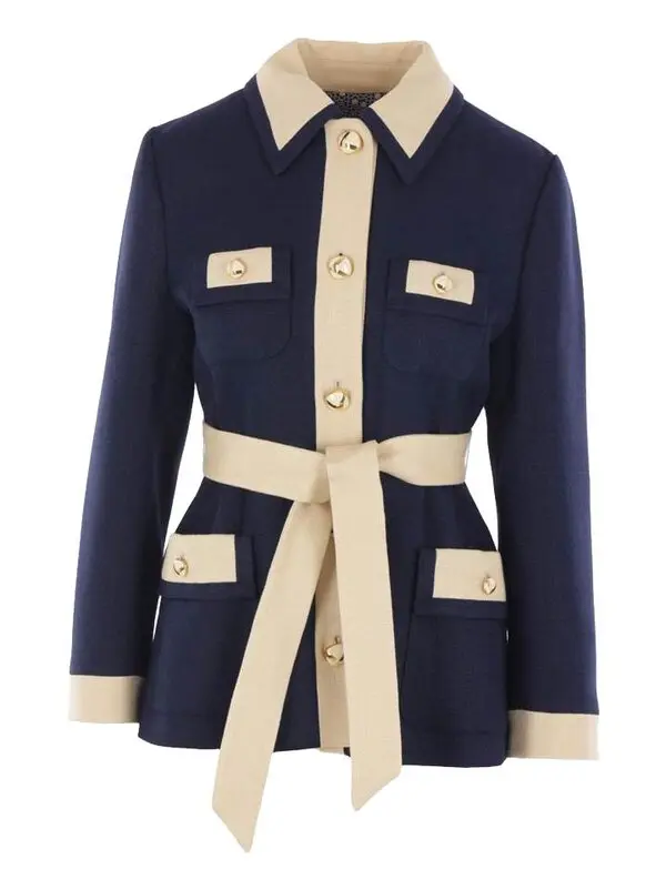Valentino Garavani Single-breasted Jacket - Provence Blue+betulla