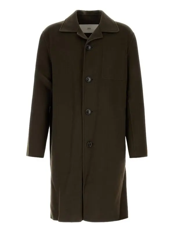 Ami Felted Wool-cashmere Coat - Dark Coffee