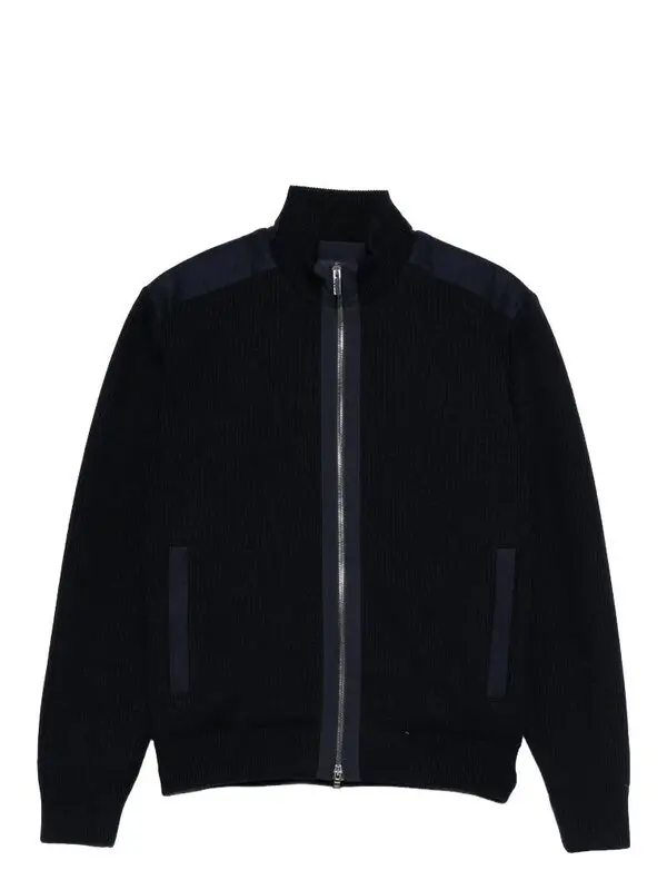 Paul & Shark Panelled Zip-up Knitwear - Blue