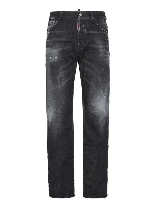 Dsquared2 Washed Straight Jeans - Black