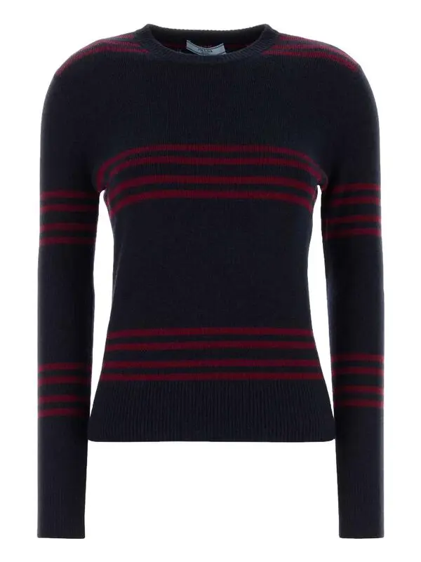 Prada Embroidered Wool Sweater - Stripped