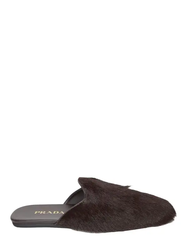 Prada Calf Hair Sabot - Brown