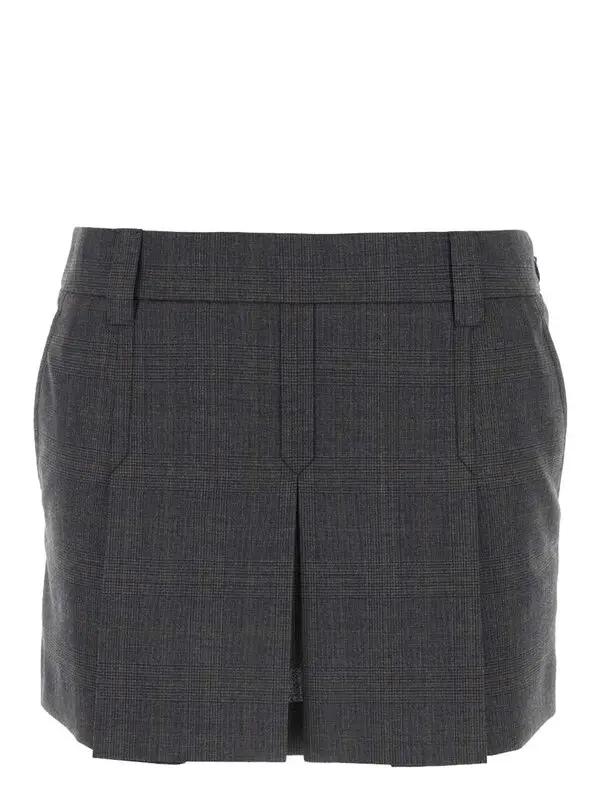 Miu Miu Glencheck Mini Skirt - Printed