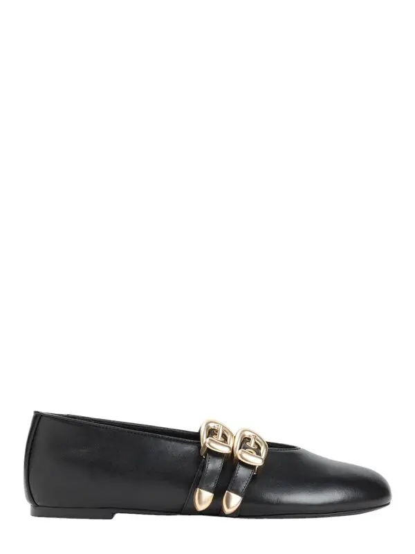 STUART WEITZMAN Maven Leather Ballerinas - Black