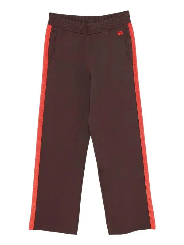 WALES BONNER Trousers With Logo - Brown/white