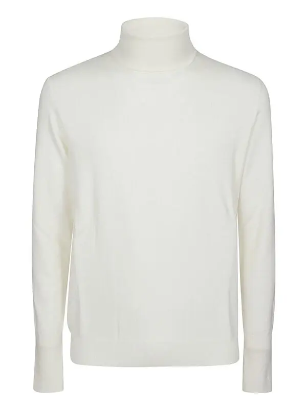 BALLANTYNE Plain Turtleneck Sweater - White