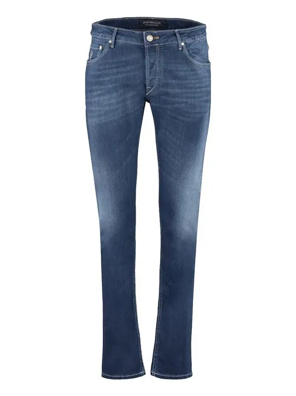 HANDPICKED Straight-leg Jeans - Navy