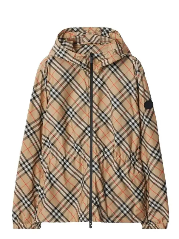 Burberry Drawstring Waist Hooded Jacket - Beige