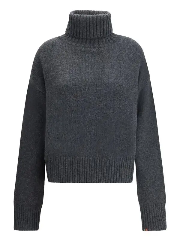 EXTREME CASHMERE X Crop Xtra Turtleneck Sweater - Grey