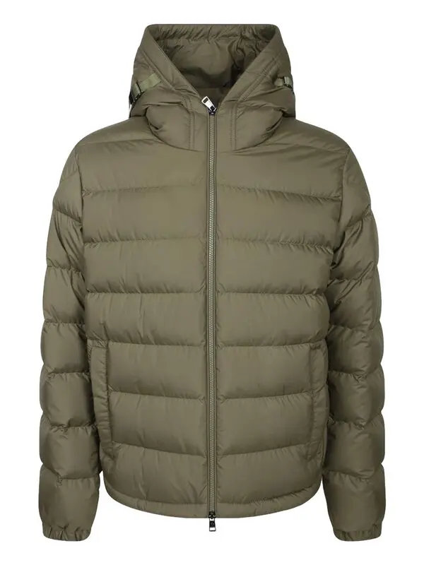 Moncler Quilted Jacket With Hood - Green