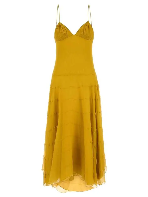 Saint Laurent Crepe Dress - Yellow