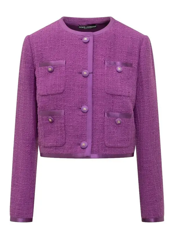 Dolce & Gabbana Short Tweed Jacket - Purple