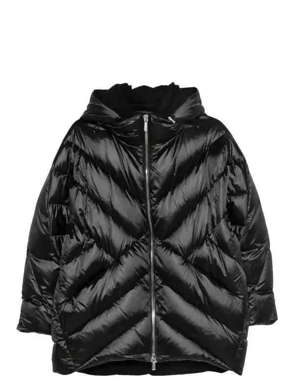 MOORER Zip-up Hooded Jacket - Black