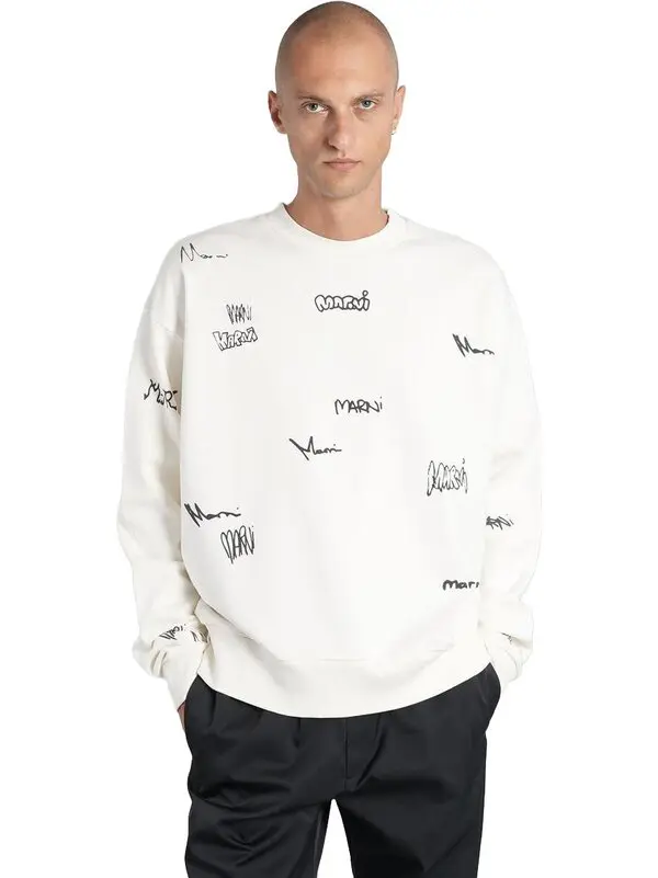 Marni Printed Cotton Sweatshirt - White
