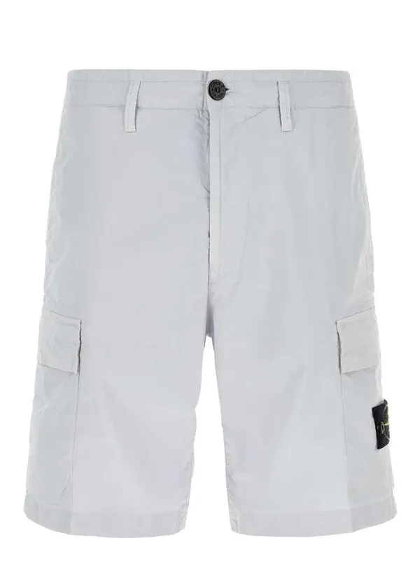 Stone Island Ice Stretch Cotton Bermuda Shorts - White