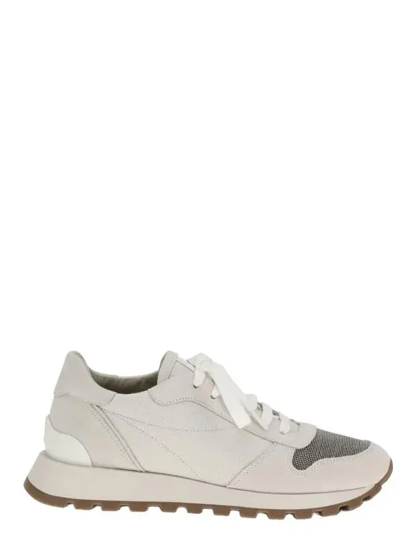 Brunello Cucinelli Suede And Techno Fabric Sneakers - Grey