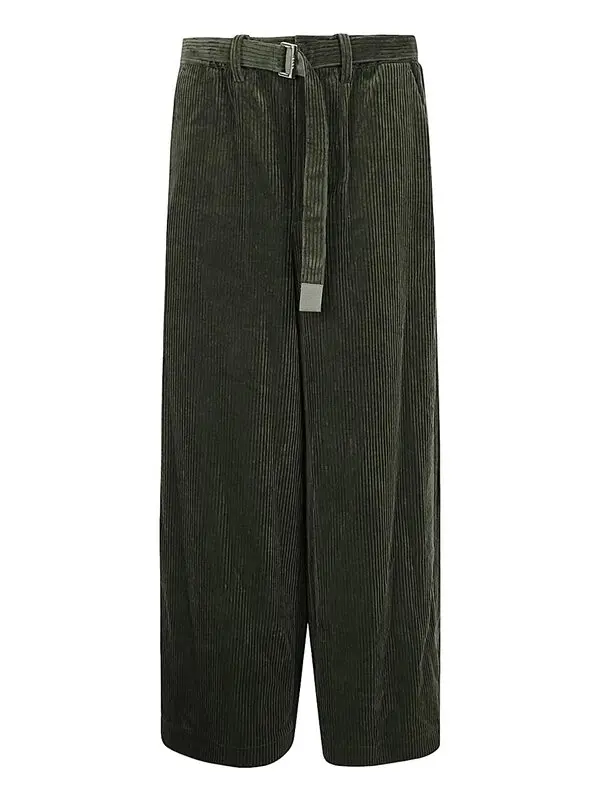 Sacai Corduroy Wide-leg Pants - Green