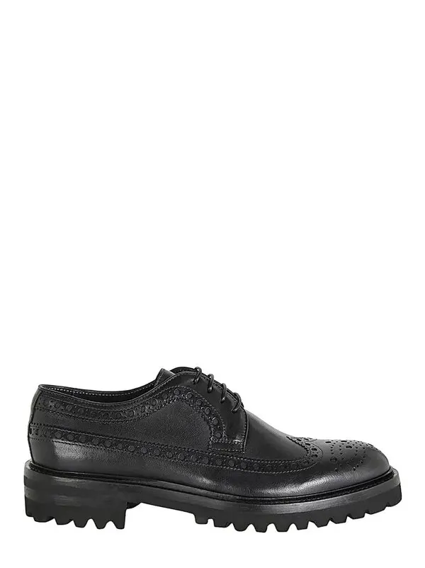 CORVARI Lace-up Leather Shoes With Rubber Sole - Black