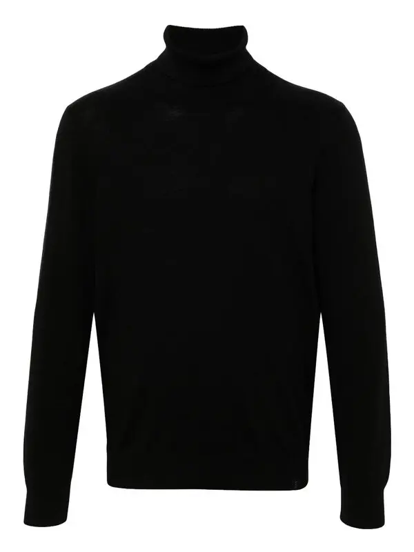FAY Virgin Wool Turtleneck - Black