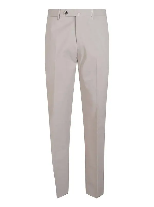 PT TORINO Slim Fit Flat Front Trousers - Brown