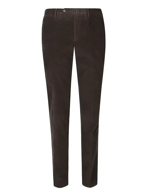PT TORINO Slim Flat Front Pants - Brown