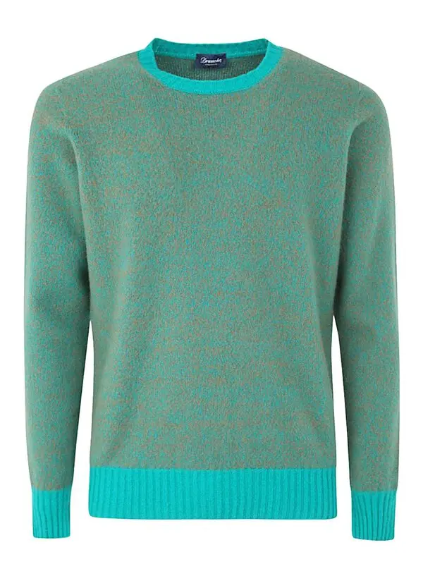 DRUMOHR Long Sleeve Crew Neck Sweater - Green