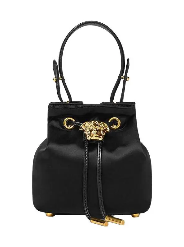 Versace Quilted Foldover Bag - Black