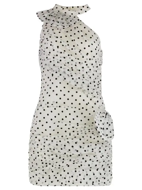 Alessandra Rich Polka-dot Mini-dress - White