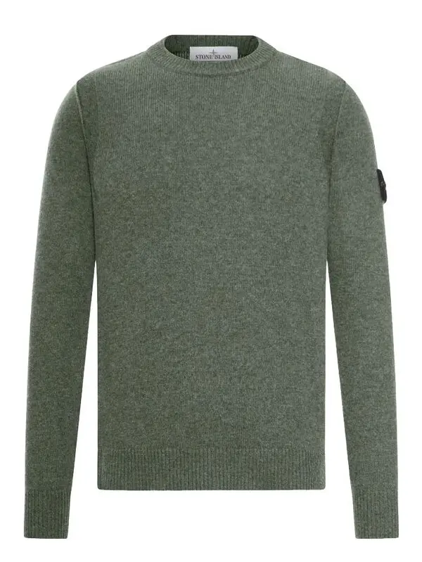 Stone Island Ribbed Knit Crewneck Sweater - Green