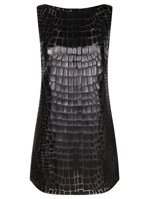 Dsquared2 Sleeveless Croco Embossed Dress - Black