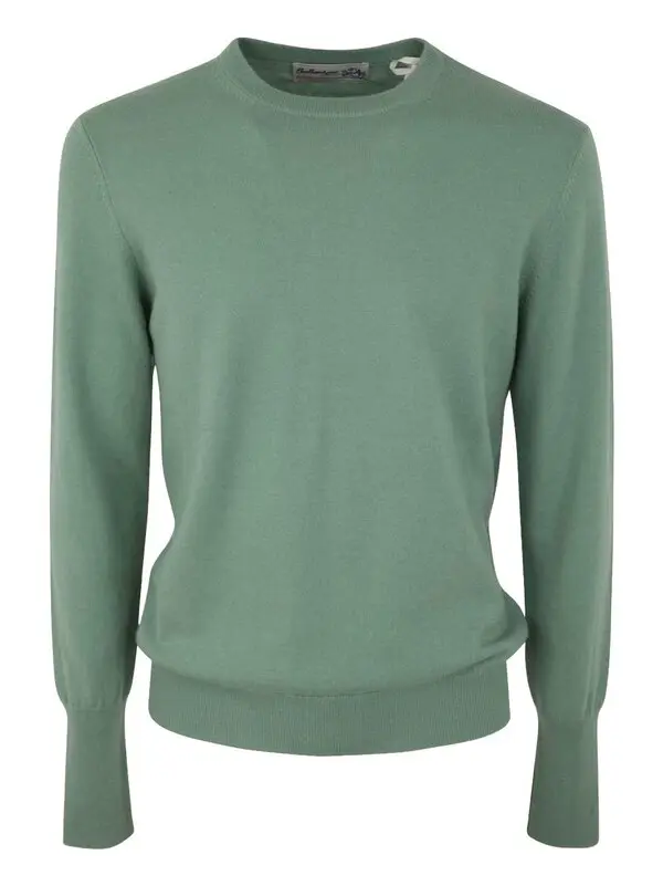 BALLANTYNE Cashmere Round Neck Pullover - Green
