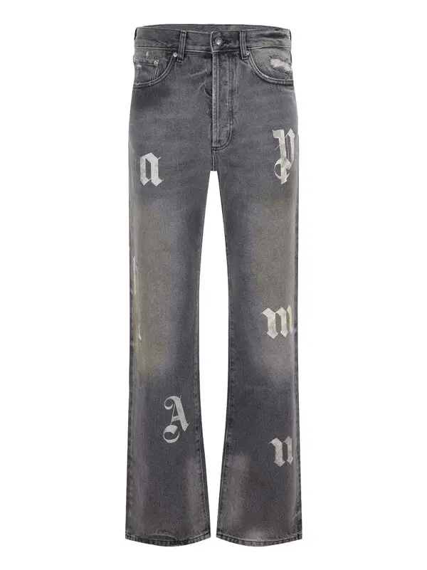 Palm Angels Loose Fit Jeans - Grey